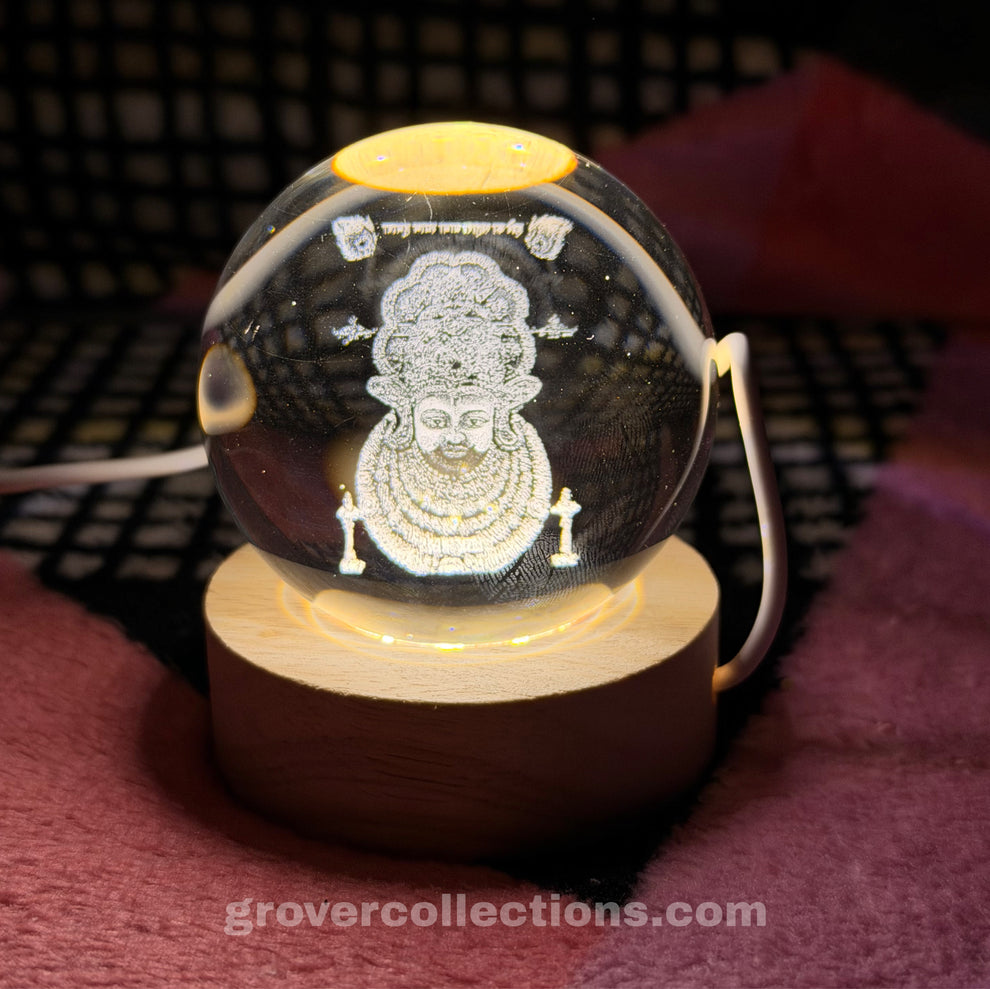 Khatu Shyam Ji 3D Crystal Ball – Grover Collections