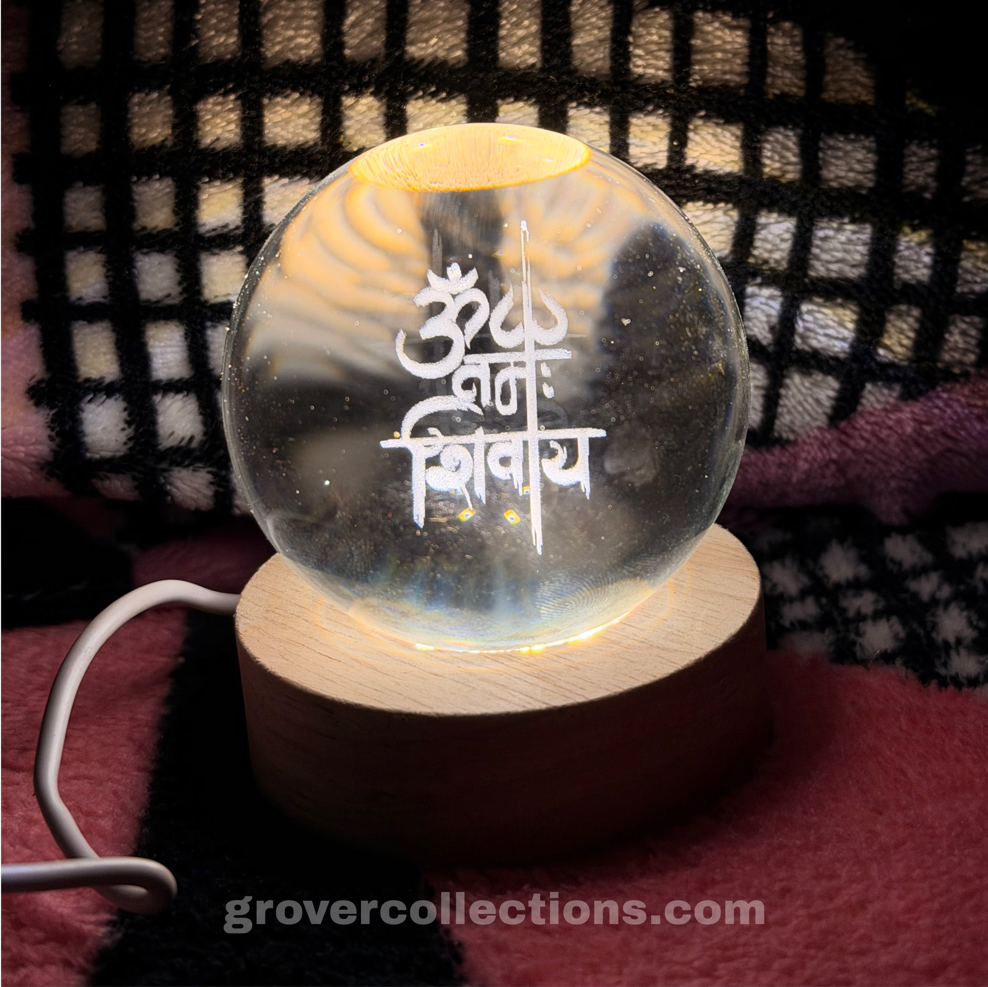 ॐ नमः शिवाय 3D Crystal Ball – Grover Collections